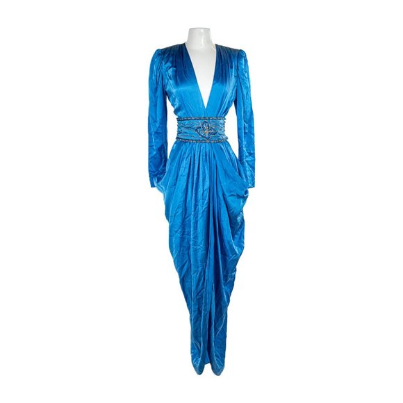 Vintage | Dresses | Vintage Gown Sm Blue | Poshmark